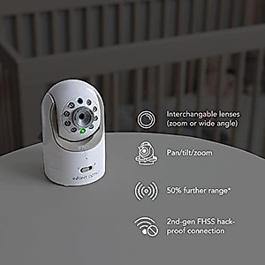Infant Optics DXR-8 PRO Video Baby Monitor, 720P HD Resolution 5" Display, Patent-Pending A.N.R. (Active Noise Reduction), Pan Tilt Zoom, and Interchangeable Lenses