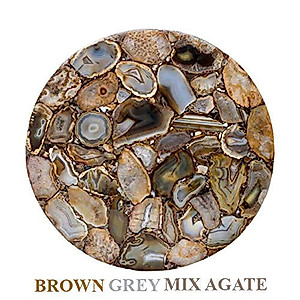 15" Agate Table Tops ALL COLOURS, Natural Agate Table, Agate Side Table, Agate Coasters, Agate Patio Table, Modern Home Decor Furniture Agate Gift (BLUE GREY MIX, AGATE)