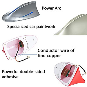 Auto Shark Fin Antenna, Antenna Cover, Car Antenna Decorative Top Mounted Roof Aerial and Received Real Antenna Signal Cover for Car, Trunk, SUV (Black)