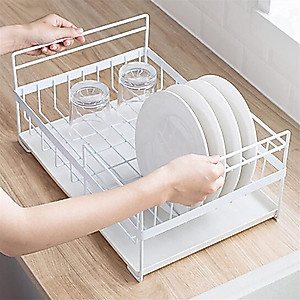 Plate Rack Draining Dish Rack Kitchen Storage Organizer Dish Drainer Drying Rack Kitchen Sink Holder Tray For Plates Bowl Shelf Pan Plate Holder (Color : White)