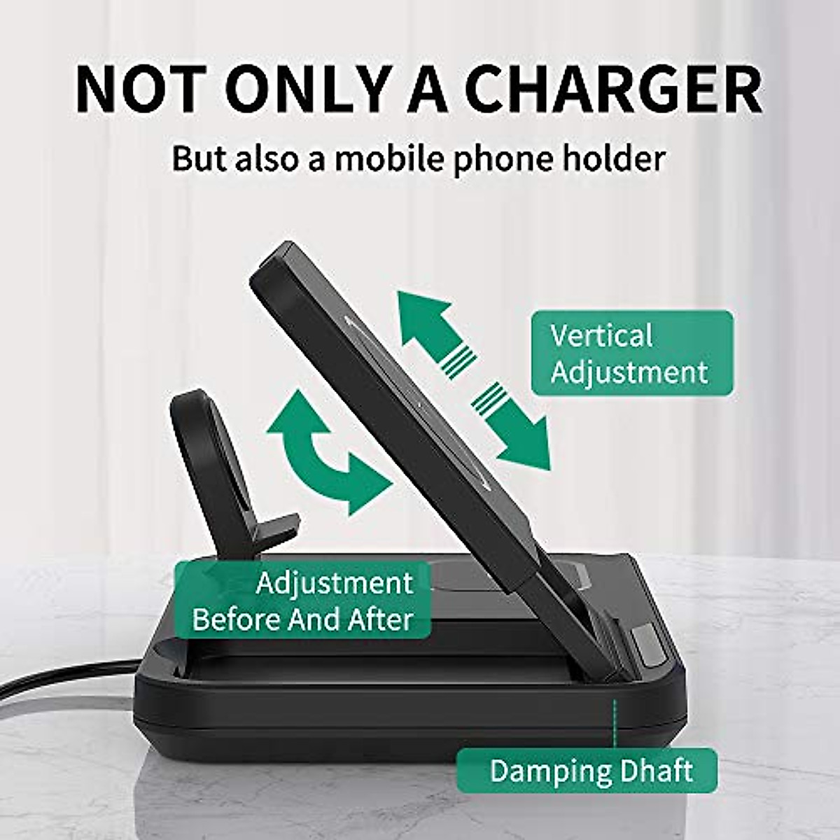 Wireless Charger, 4 in 1 Charging Station Compatible with Magsafe Charger iPhone 12, Apple Watch Series 6, Apple Pen Charger, Airpods Wireless Charger (Black)