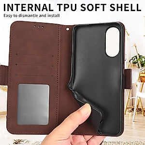 Compatible with Sony Xperia 1 III Case,PU Leather Kickstand Card Holders Compatible with Sony Xperia 1 III Flip Magnetic Closure Protection Phone Wallet Cover Brown