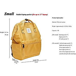 Kah&Kee Polyester Travel Backpack Functional Anti-theft School Laptop for Women Men (Yellow, Large)