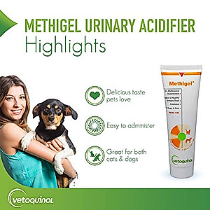 Vetoquinol Methigel Urinary Acidifier to Promote Urinary and Bladder Health for Dogs & Cats