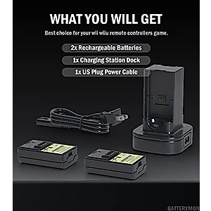 2 Pack Rechargeable Battery with Dual Charging Station Dock for Xbox 360 Controller