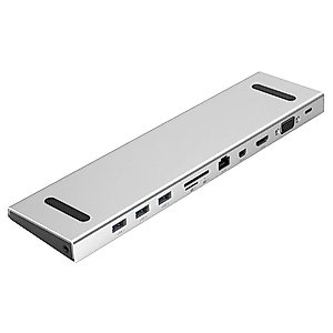 SXYLTNX 10 in 1 Type-c HUB TF&SD Card Reader VGA Mini DP HDMI-Compatible RJ45 PD Charger USB3.1 Laptop Hub