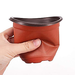 Huvai 100 Pcs 4" Plastic Seedlings Plants Nursery Pots with 100 Pcs Waterproof Plastic Plant Tags and 2Pcs/Set Transplanting Digging Mini Tools