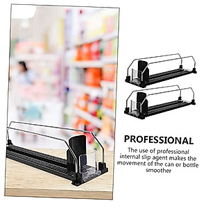 FELTECHELECTR Refrigerator Beverage Shelf Drink Dispenser Fridge Organizer 2pcs Drink Pusher Black Pulley Abs Air Curtain Cabinet Vending Machine Beverage Dispenser Fridge Drink Pusher