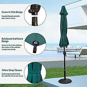 Abba Patio 11ft Patio Umbrella Outdoor Umbrella Patio Market Table Umbrella with Push Button Tilt and Crank for Garden, Lawn, Deck, Backyard& Pool, Dark Green