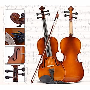 BELANITAS Kids Violin for Beginners Full Size Violin for Kids Ages 9-12 Kids 4/4 Violin Fiddle Kids Violin Beginner with Hard Case, Bow and Rosin, Student Violin, Natural