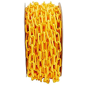 Stockroom Plus 100-Feet Plastic Chain Links - Privacy Safety Barrier for Fence, Gate, Privacy (1.5-Inch, Yellow)