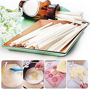 Lollipop Sticks, 200PCS White Paper Lollipop Sticks 6 Inch Lollipop Treat Sticks Sucker Stick for Chocolate,Cake Topper,Rainbow Candy, Cake Pops(3.5mm)