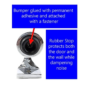 Harris Hardware 4150-B Chrome Plated Brass 90 Degree Door Stop with Rubber Bumber, 1-Pack