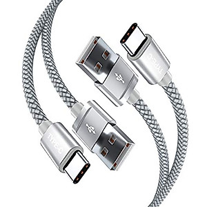 Basesailor USB Type C Charger Cable 6.6FT 2 Pack,Nylon Charging Cord for Samsung Galaxy Z Flip Fold,Note 20 10,S9 S10 S10E 10E S20 FE 21 S23 S21 S22 22 Plus Ultra,A51 A52 A53,Google Pixel 7 6 5 XL Pro
