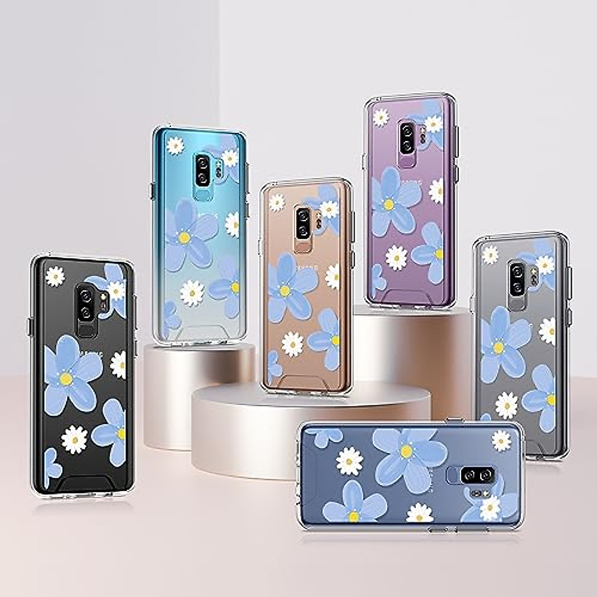 Rayboen for Galaxy S9 Plus Case, Floral Pattern Shockproof Protection Phone Cover, Silicone Protector Funda para Samsung S9 Plus Transparent Flexible Sleek Durable Case