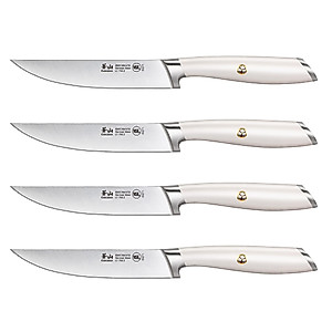 Cangshan L1 Series 1026948 German Steel Forged 4-Piece Fine-Edge Steak Knife Set, White