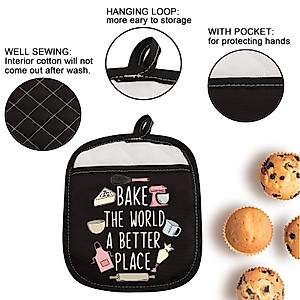 ZJXHPO Baking Gift Oven Pads Pot Holder Bake The World A Better Place,Cooking Gift (Better Place)