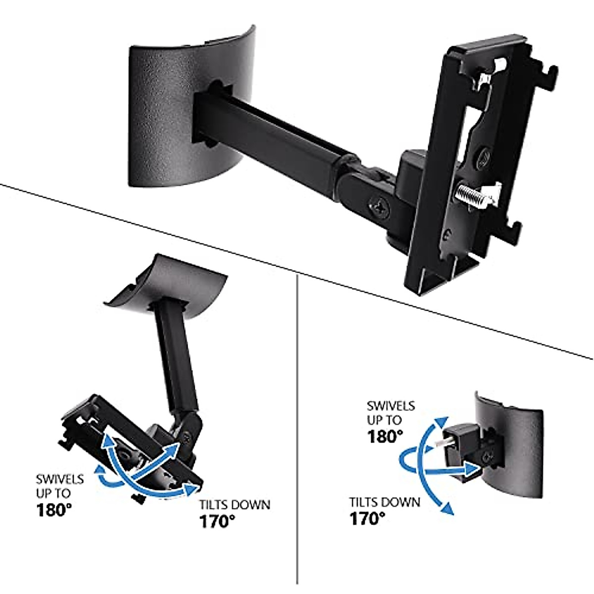 Tendodo Black UB-20 Series II Wall Mount Ceiling Bracket Stand Compatible with All Bose CineMate Lifestyle Wall/Ceiling Bracket, Wall Mounting Bracket for Bose Surround Speakers 809281-1100