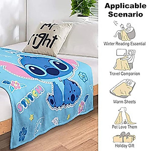 Cartoon Anime Blankets Soft Flannel Throw Blanket Gifts Suitable for Kids and Adults,Warm Home Bed Sofa Christmas/Halloween Blanket Suitable for All Season（50"X40"）
