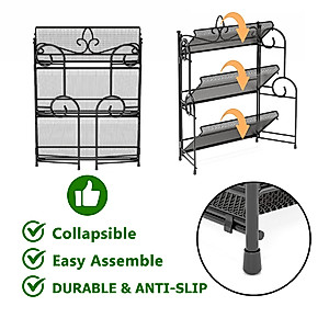 YIUKEA Bathroom Organizer Countertop - 3 Tier Spice Rack Organizer, Counter Organization and Storage for Bathroom, Kitchen, Bedroom, Offices, Foldable