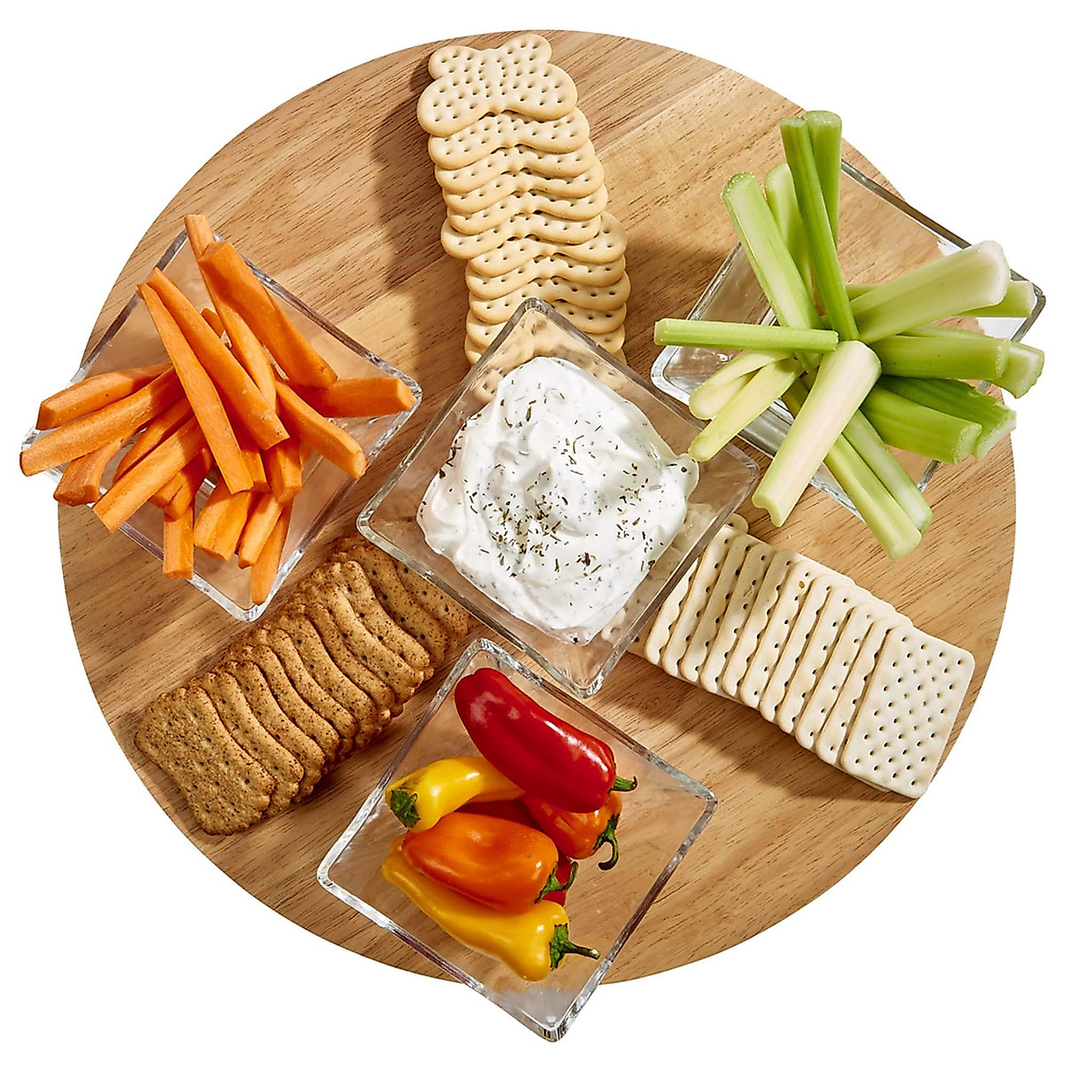 Contemporary Home Living 15" Wooden Lazy Susan