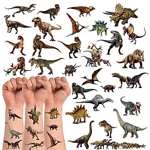 Dinosaur Temporary Tattoos,20 Sheets 160 Pieces Dino Themed Tattoos Stickers Party Decoration Supplies Party favors for Kids Adults