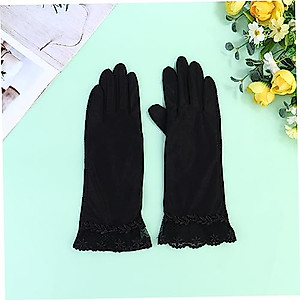 BESPORTBLE 1 Pair Working Gloves for Women Work Glove Sun Protection Gloves for Women Ladies Lace Gloves Spf Gloves Womens Glives Breathable Gloves Hand Protector Protective Gloves Work Black