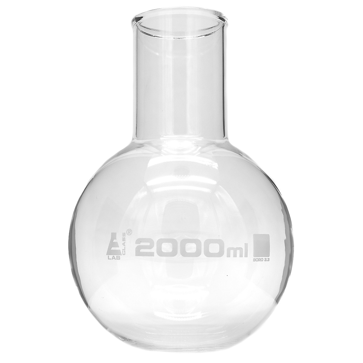 EISCO - Boiling Flask, 2000ml - Borosilicate Glass - Round Bottom, Wide Neck, Beaded Rim