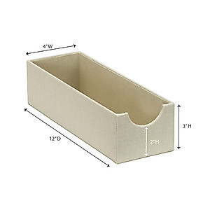 Household Essentials Cream Narrow Deep Drawer Organizer Boxes for Storage | 2pc Set