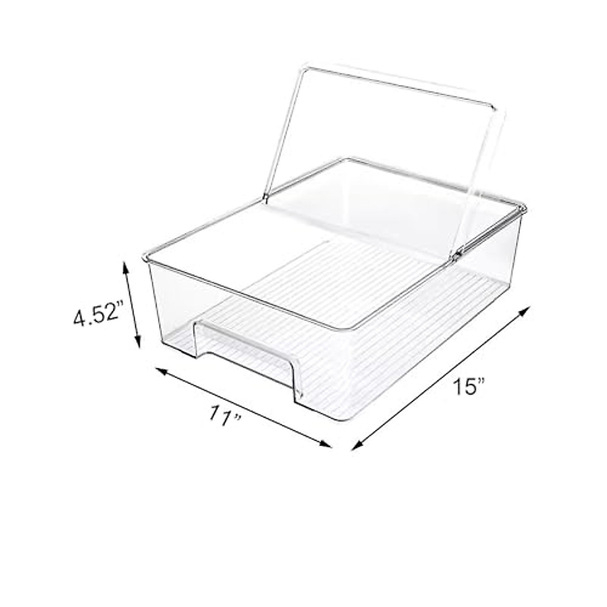 Freezer Containers Food Storage Containers Fridge Containers Plastic Organization Storage Bin for Fridge, Freezer, Pantry, Kitchen- Organizer for Fruit, Yogurt, Snacks, Pasta, set of 2