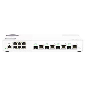 QNAP 10-Port 10GbE Layer 2 Managed Switch with 4 x 10GbE SFP+/RJ45 Combo and 6 x 2.5GbE RJ45 Ports (QSW-M2106-4C-US)