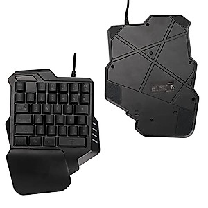 Wired Gaming Keyboard, 35 Keys One Handed Gaming Keyboard Plug and Play, RGB Mechanical Gaming Keyboard, Mini Gaming Keyboard Led Backlit for Gamer