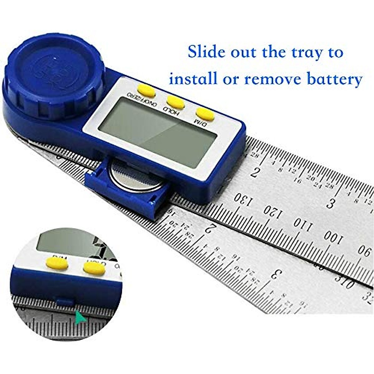 Suncala Digital Angle Finder Protractor with Zeroing and Locking Function, 7-Inch Stainless Steel Angle Finder Ruler