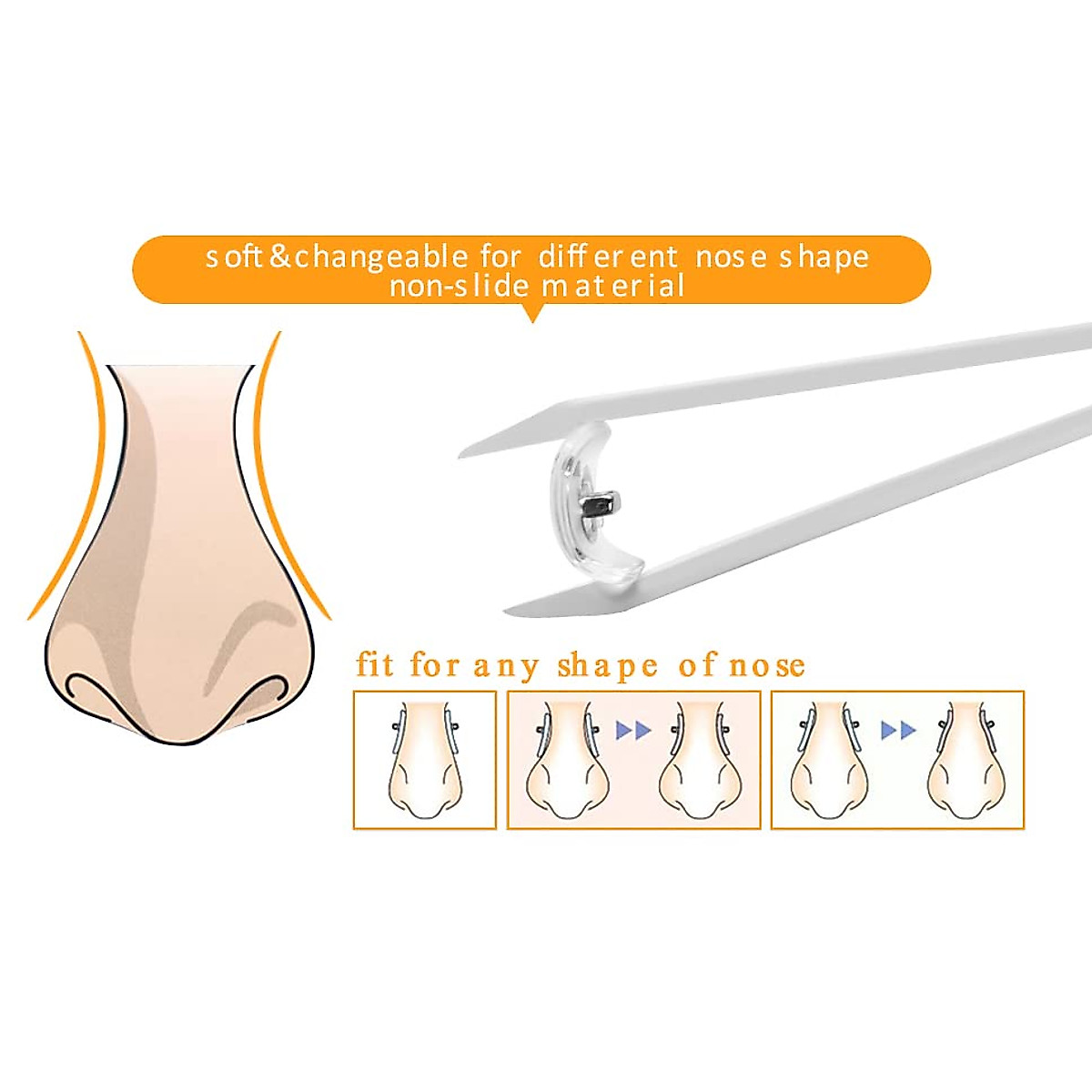 HiCycle2 Replacement Push-in Nose Pads for RayBan RB6335 RB3549 RB4071 RB6336 RB7140 RB8415 Sunglasses Eyglasses Repair-Kits (Gold)