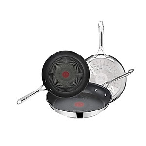 Tefal E304S344 Jamie Oliver Set x 3 Pan, 20-24-28 cm, 18/10 Steel