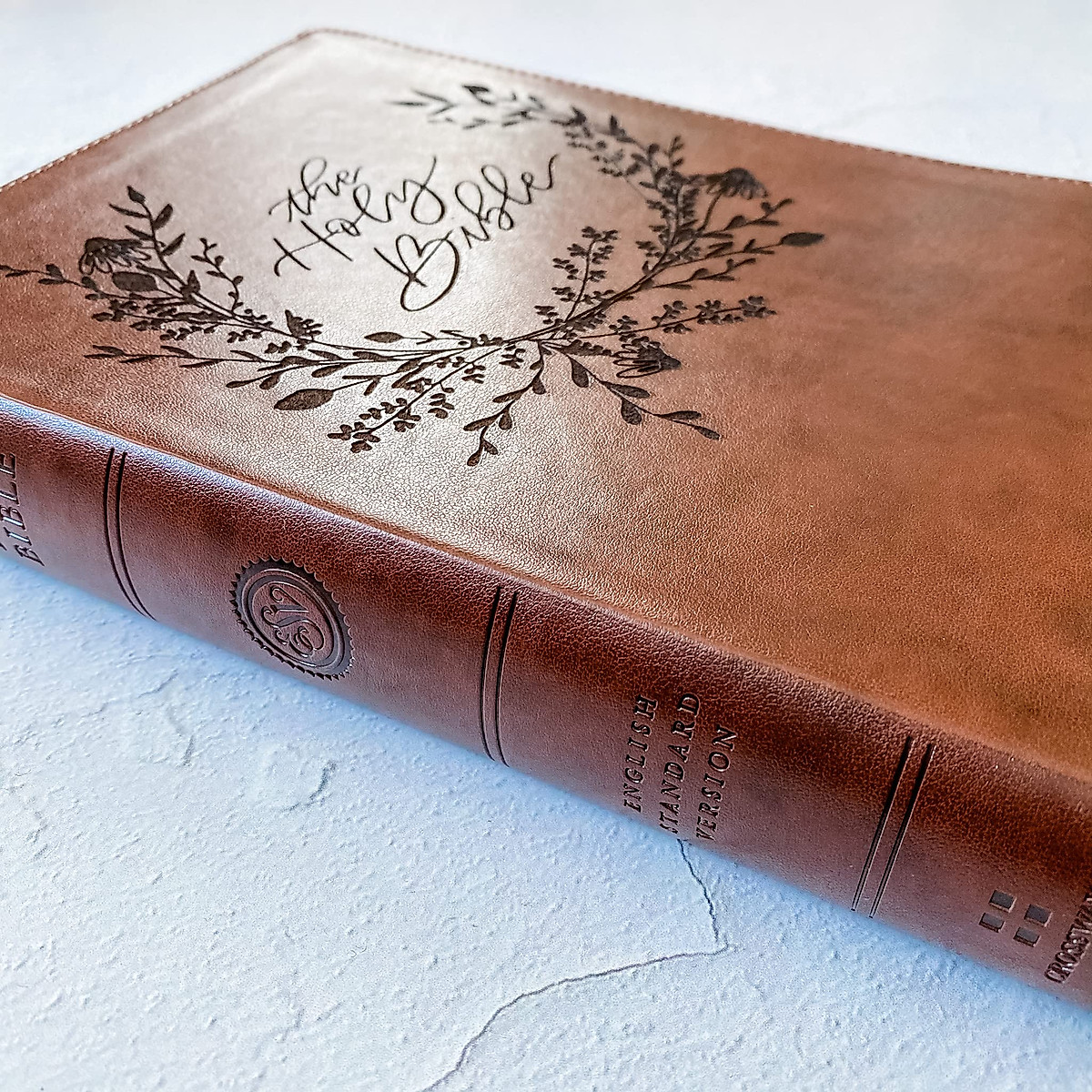 Hand Lettered and Laser Engraved ESV Wide Margin Bible, Personalized Gift, Custom Name Engraving Available
