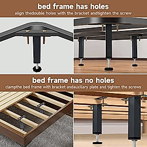 4 Pcs Adjustable Height Bed Support Legs For Bed Frame/Bed Center Slat, Super Sturdy Metal Bed Frame Center Support Leg, Replacement Bed Frame Support Legs, Support Feet For Bed Frame (7.8 To 10.6 IN)