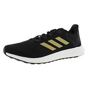 adidas Women's Pureboost 21 Running Shoe, Black/Gold Metallic/Grey, 10