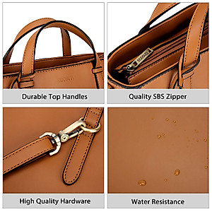 ECOSUSI Tote Bag Convertible Backpack Purse for Women Vegan Leather Handbag Multifuction Shoulder Bag