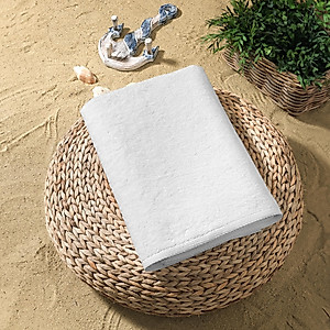 GT Globaltex Fine Linens Set of 3 Luxurious Towels for Beach, Pool, Spa, and Bath, 100% Turkish Cotton Beach and Bath Towel Set, 35x68 Inches, Your Path to Premium Comfort and Absorbency (White)