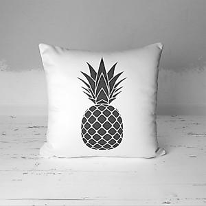 iiRov Summer Design Ink-Fuzed Decorative Throw Pillow - Flat Pineapple