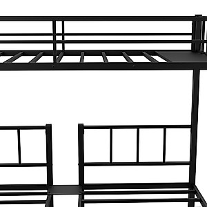 Harper & Bright Designs Metal Triple Bunk Beds for 3, Bunk Bed Twin Over Twin & Twin Size, 3 Bed Bunk Beds for Kids, Teens,Can be Separated into 3 Twin Beds, Black