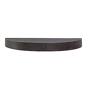 American Art Decor Small Rustic Round Oval Wood Decorative Floating Wall Mounted Shelf - Black - 28" L x 3" H x 8" D