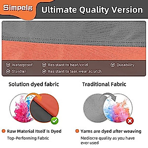 Simpelg Round Patio Furniture Covers, Outdoor furniture cover waterproof, Outdoor Table Chair Set Covers, Anti-Fading Rip-Stop Cover for Patio Furniture Set, 62" DIA x 28"H, Windsor Red/Grey