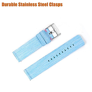 Lamshaw Compatible for TouchElex Venus Smartwatch Band, Breathable Nylon Woven Fabric Replacement Accessory Strap Compatible for TouchElex Venus 1.2" Smart Watch/Deeprio PASCUA Smart Watch (Blue)