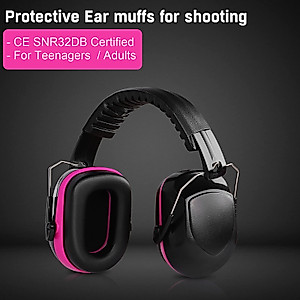 Bcoxan Shooting ear protection safety eamuffs, Gun range hearing protection, Shooting glasses, Earplugs, carrying case