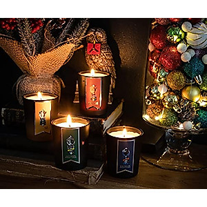 Harry Potter Hogwarts House Scented Soy Wax Candles, Set of 4 with Unique Fragrances | 20-Hour Burn Time | Home Decor Housewarming Essentials, Wizarding World Gifts and Collectibles