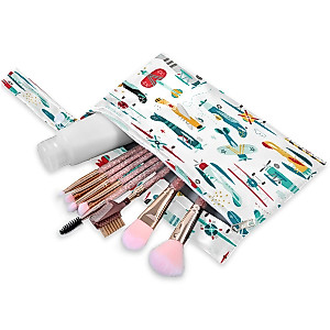 AUUXVA Wet Dry Bags Set Cartoon Airplane Helicopter,Cloth Diaper Wet Bag Waterproof Reusable with Two Zippered Pockets for Travel Beach Pool Swimsuits Wet Clothes,2pcs