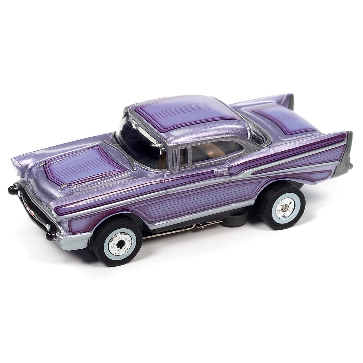 Auto World Thunderjet Cars N Coffee 1957 Chevrolet Bel Air (Purple) HO Scale Slot Car