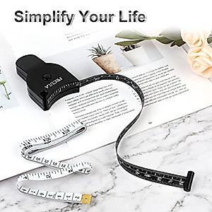 Body Measuring Tape 60 inch, Body Tape Measure, Lock Pin and Push Button Retract, Body Measurement Tape, Black